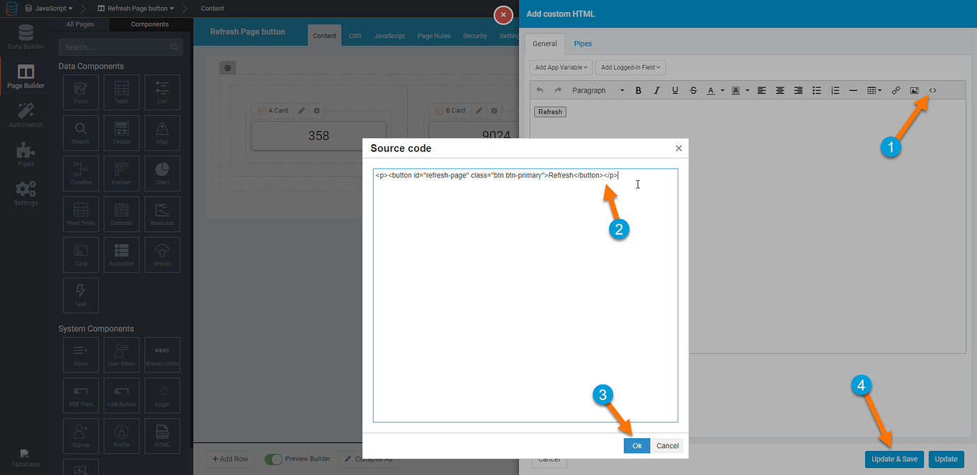 A button in its own component to refresh the entire page - App ...
