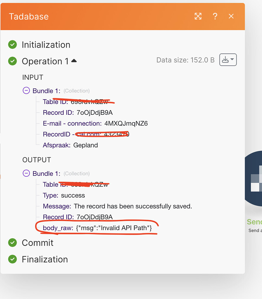 Creating connection field in Make.com error - Integrations - Tadabase Community