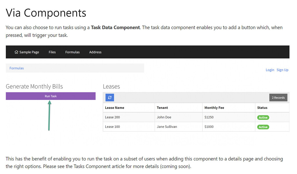 Task Component Help App Development Tadabase Community