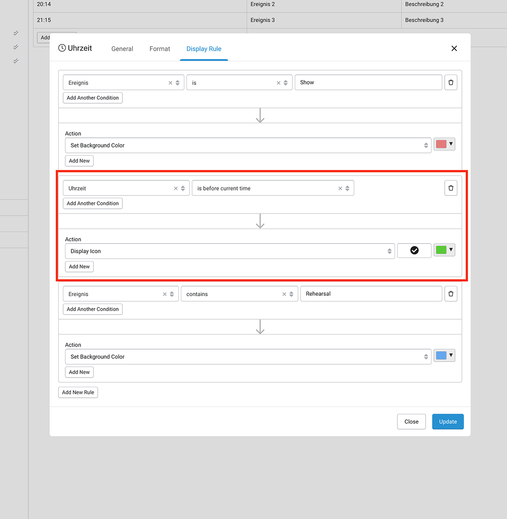 Problems with Time based display rules - App Development - Tadabase Community