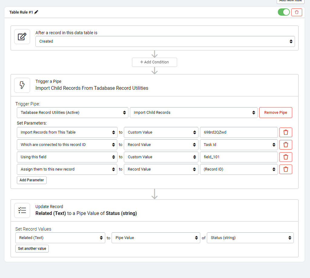 Import child record to parent record - App Development - Tadabase Community