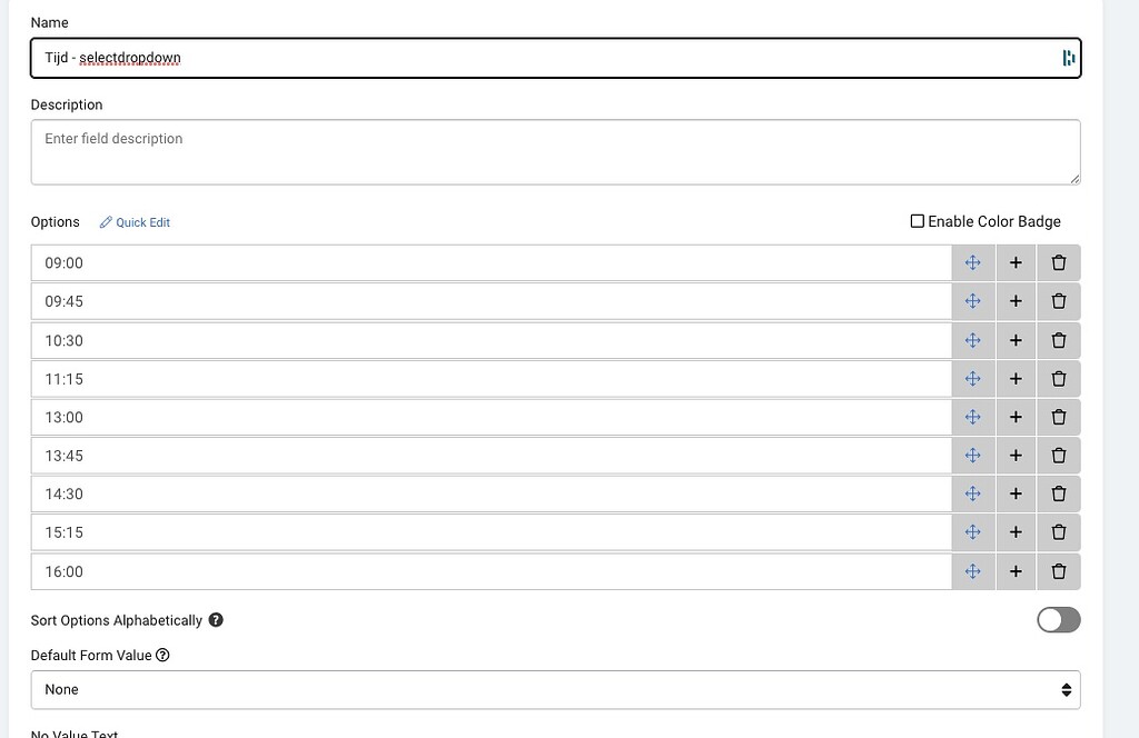 Dropdown time feature -> issue with ordening - App Development - Tadabase Community