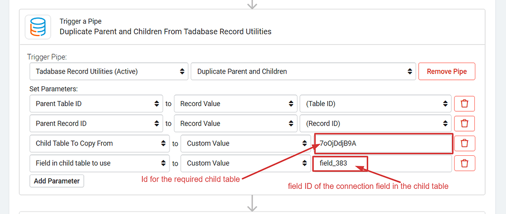 Duplicate Parent and Child - Integrations - Tadabase Community