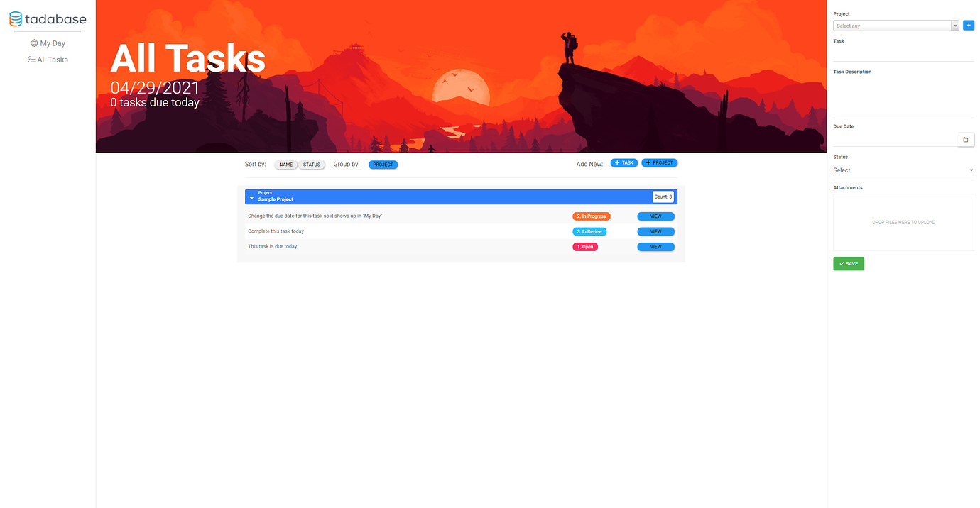 Project and Task Management - Template Apps - Tadabase Community