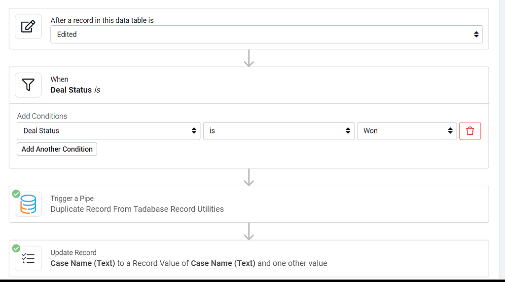 Pipe works in Action link but not in table rules - Integrations - Tadabase Community