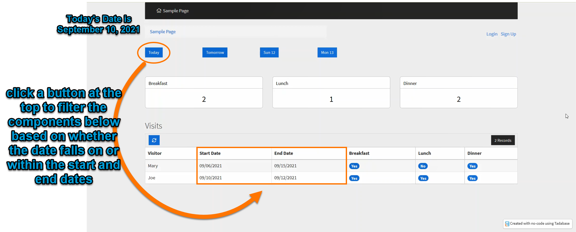 Use Buttons To Search A Date Within A Range How Do I Tadabase Community