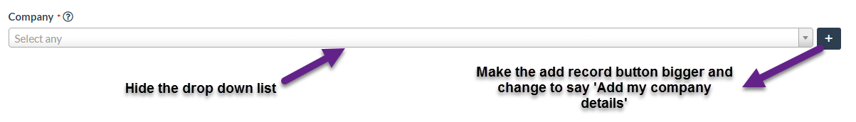 Hide dropdown list in form and change text of 'add new record' button - App Development ...